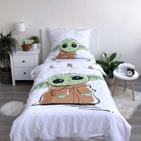 Jerry Fabrics Povlečení Star Wars Baby Yoda 140x200, 70x90 cm