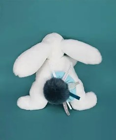 Doudou Dárková sada - Plyšový králíček s tmavě modrou bambulkou 25 cm