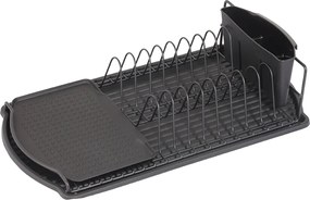 Kuchinox Torino, odkapávač na talíře a příbory 47,5x26,5x11 cm na postavení, černá matná, LAV-EKC_701A