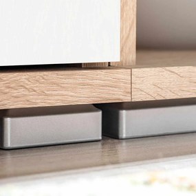 Obývací stěna s LED osvětlením dub sonoma a bílá 246030