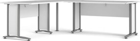 Rohové pracovní místo Modulo 200 x 230 cm, bílá / šedá