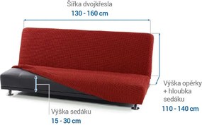 Super strečové potahy NIAGARA cihlová dvojkřeslo s dřevěnými rukojeťmi (š. 130 - 160 cm)