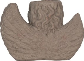 Šedý antik cementový květináč Anděl - 23*13*17cm