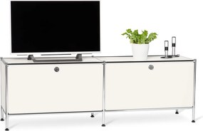 Tchibo - Kovová nízká skříňka CN3 s výklopnými dvířky - barva: chrom