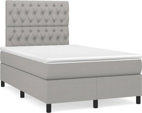 Box spring postel s matrací světle šedá 120 x 200 cm textil 3142001