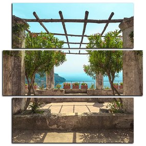 Obraz na plátně - Starověká zahrada na mořském pobřeží - čtverec 3249D (105x105 cm)