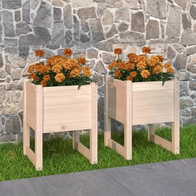 Truhlíky 2 Ks 40 X 40 X 52,5 Cm Masivní Borové Dřevo Přírodní - 2 / 40 x 40 x 81 cm / 1