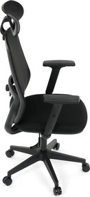 Kancelářská  ergonomická  židle NOKA — síť / látka, černá
