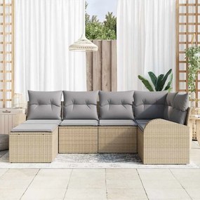Set pohovek 6 ks Beige a světle šedá polyratan 3354779