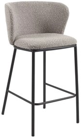 Světle šedá látková barová židle Kave Home Ciselia 65 cm