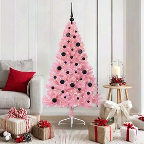 Umělý osvětlený vánoční stromeček Růžová 150 cm PVC 3397064