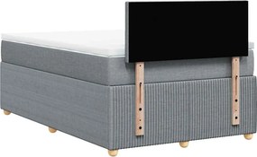Box spring postel s matrací světle šedá 120x190 cm textil 3287388