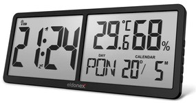 ELDONEX ECL-1110-BK - Digitální nástěnné hodiny TimeCheck 4xAA černá