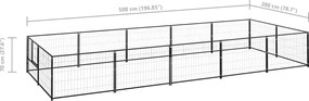 vidaXL Psí kotec 10 m² ocel [3082112] Barva: Černá