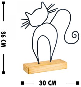 Kovová dekorace Cat 36 cm černá