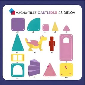MAGNA-TILES Magnetická stavebnice Castle DLX / 48 dílků / od 3 let