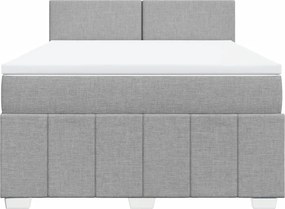 Box spring postel s matrací světle šedá 140 x 190 cm textil 3289356