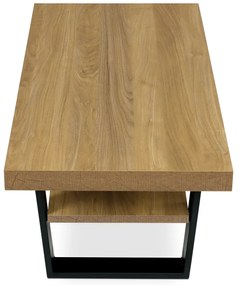 AUTRONIC Konferenční stůl, 120x60 cm, MDF deska, Melamine dekor, kov, police, černý lak