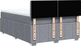Box spring postel s matrací světle šedá 140 x 190 cm textil 3287077