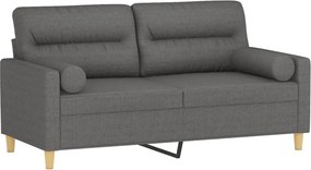 2místná pohovka s polštáři tmavě šedá 140 cm textil 3200822