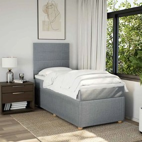 Box spring postel s matrací světle šedá 80 x 200 cm textil 3291883