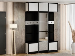 Šatní skříň s nástavcem EDEN 16 bílý + ekokůže černý