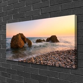 Obraz na plátně Pobřeží Moře Vlny Skály 125x50 cm