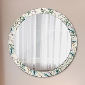 Kulaté dekorativní zrcadlo Akvarely květin fi 90 cm