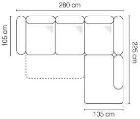 Sedací souprava ASTI | 280x225 | rozkládací | VÝBĚR TKANIN a NOŽIČEK