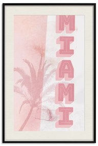 Plakát Jemný neon - nápis Miami zkonstruovaný v růžových písmenech