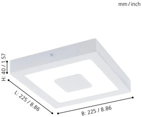 Eglo 96488 - LED Venkovní stropní svítidlo IPHIAS LED/16,5W/230V IP44