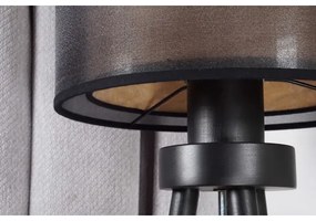 Duolla - Stolní lampa WOOD BOHO 1xE27/15W/230V pr. 25 cm černá/béžová
