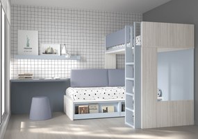 ROS1 49mood - Dětský pokoj s patrovou postelí a spodní postelí se 2 zásuvkami