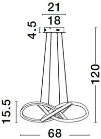 LED lustr Amara 68