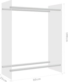 Stojan na palivové dříví průhledný 80x35x100 cm tvrzené sklo 327469