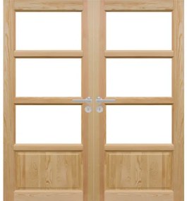 Archo - Dvoukřídlé dřevěné dveře dýhované z borovice Triada 105483