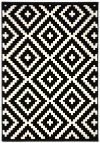 Alfa Carpets, Kusový koberec Gloria new black/cream, 190x280, černobílá, chodba / předsíň