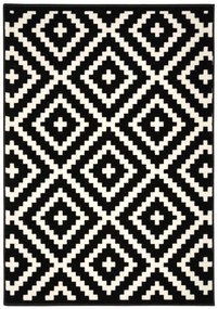 Alfa Carpets, Kusový koberec Gloria new black/cream, 80x150, černobílá, chodba / předsíň
