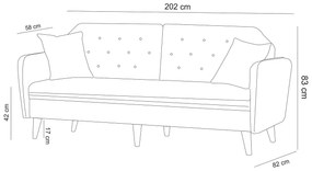 Designová rozkládací sedačka Kaloni 202 cm zelená - II. třída