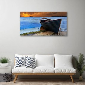 Obraz na plátně Loď Moře Pobřeží Pláž 100x50 cm