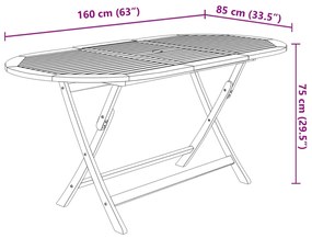 vidaXL Marketos 9dílný skládací zahradní jídelní set masivní akáciové dřevo