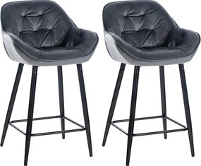 Sada 2 barových židlí Gibson samet – tmavě šedá