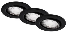 Brilo - SADA 3x LED Koupelnové podhledové svítidlo 1xGU10/5W/230V IP23 černá