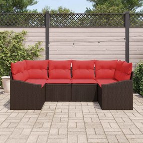 Set pohovek 6 ks Hnědá polyratan 3346864