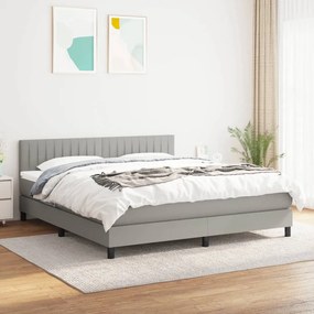 Box spring postel s matrací světle šedá 180 x 200 cm textil,  3140233