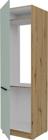 ARIA st | vysoká skříňka 60 LO-210 2F na vestavnou lednici | 60 cm | ANTI FINGERPRINT povrch | artisan/aquamarine