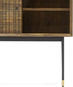 Komoda Maze 85 cm z masivu hnědá/černá