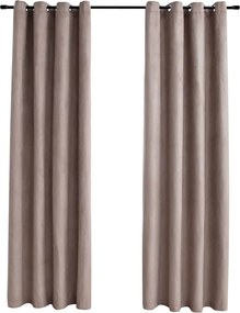 Zatemňovací závěsy s kovovými kroužky 2 ks taupe 140 x 245 cm 134478