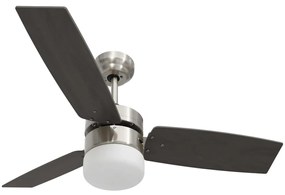 vidaXL Stropní ventilátor světlo a dálkový ovladač 108 cm tmavě hnědý