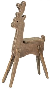 Dekorační dřevěná stolička na květiny Jelen – 42x15x69 cm